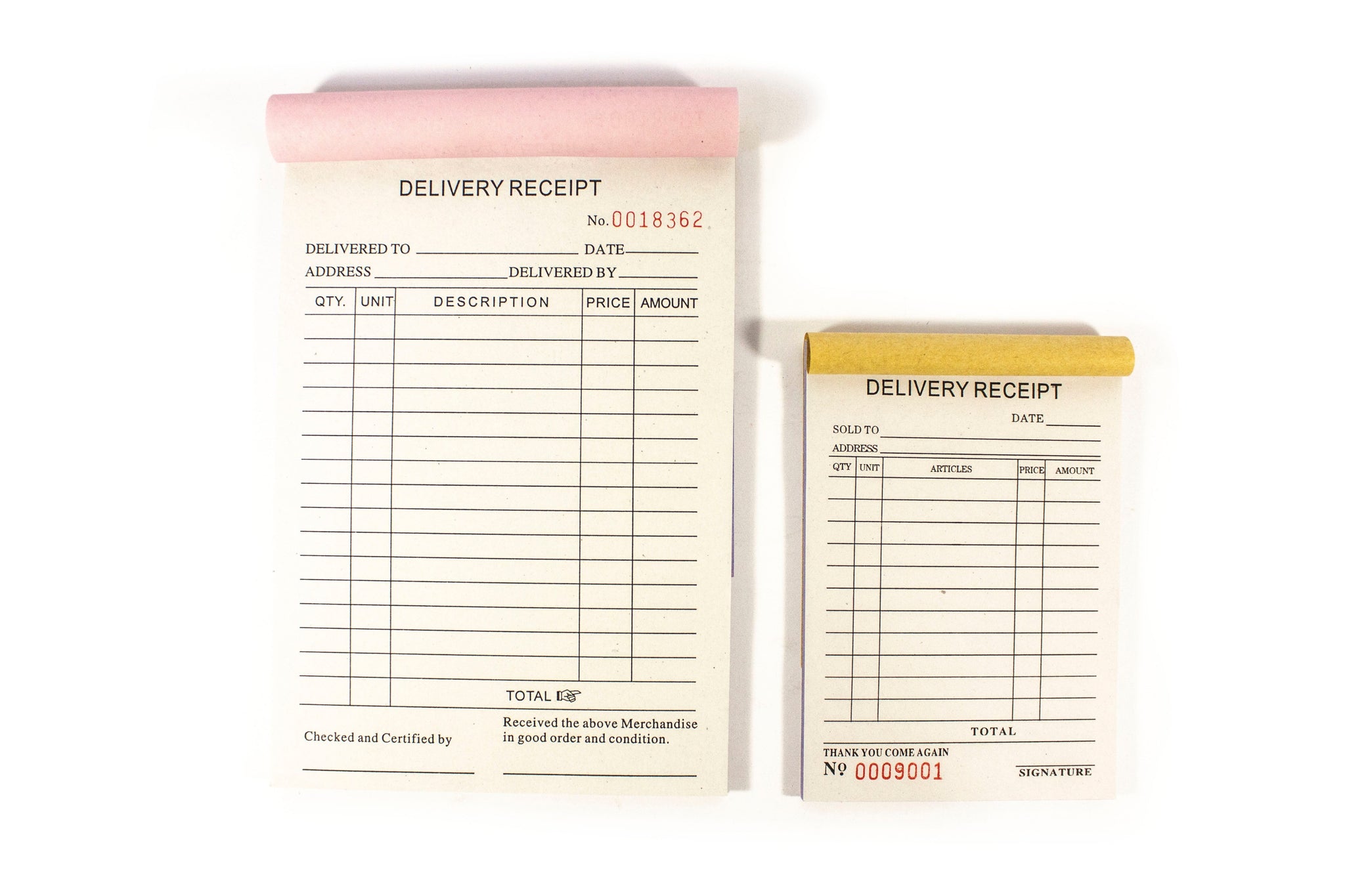 Delivery Receipt Carbonless | 100Pads 1/4 – Paper Cart