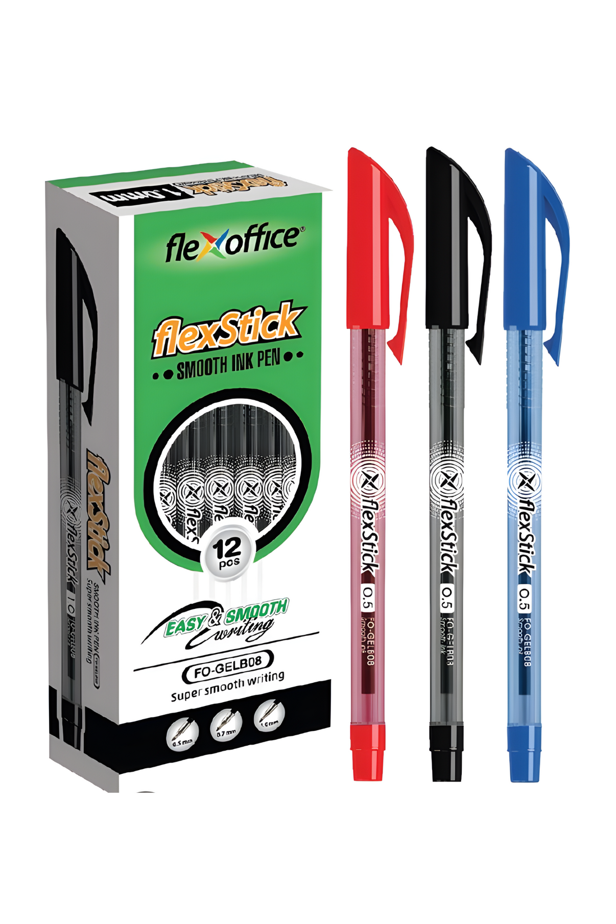 FlexOffice Flexstick Ballpen FO-GELB08 0.5mm | 12pcs – Paper Cart