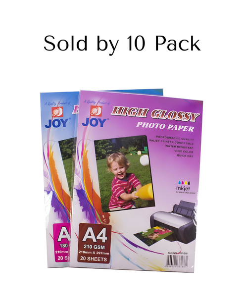 Joy Photo Paper A4 Glossy 210gsm | 10Pack – Paper Cart