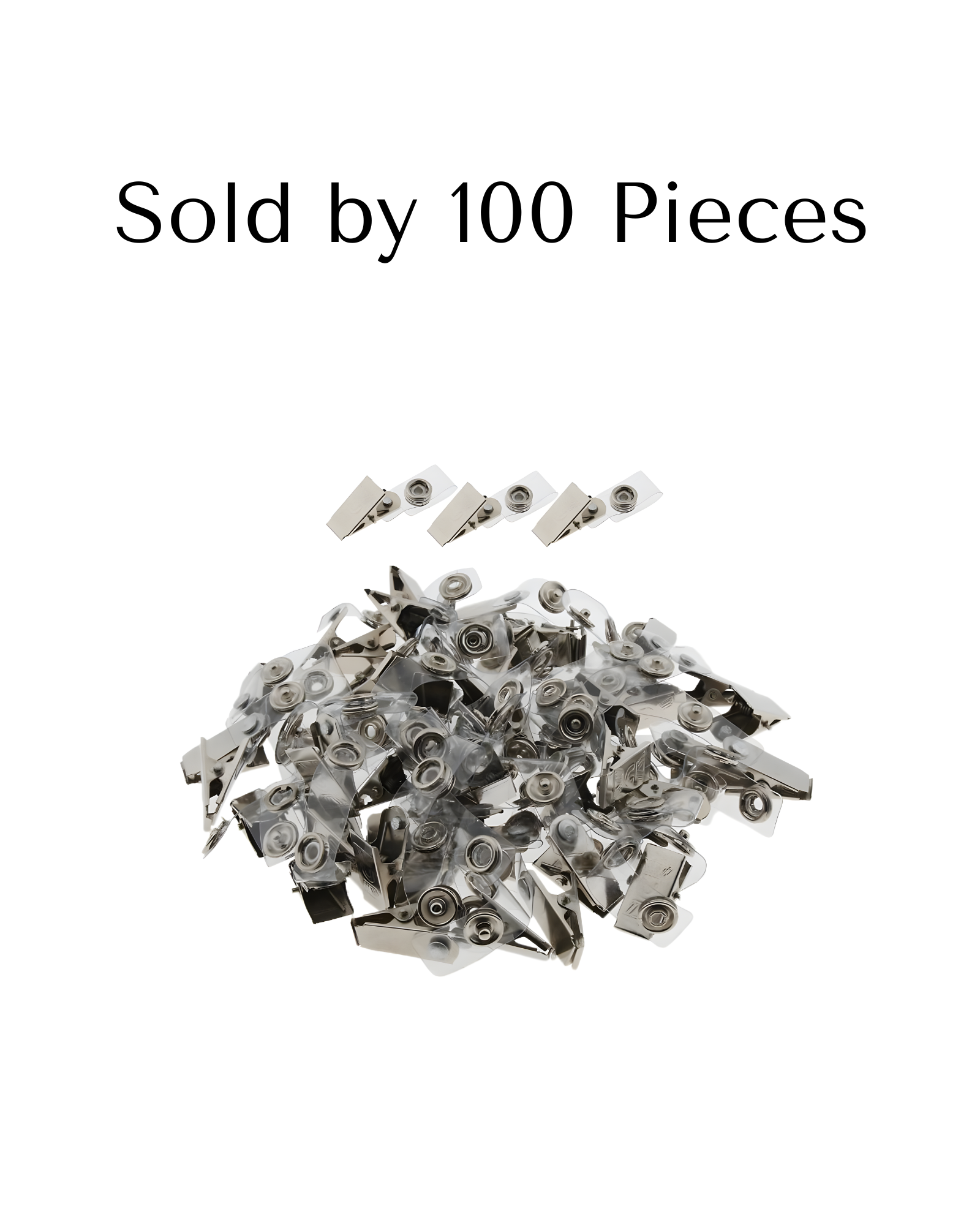 Metal ID Clip with Transparent PVC Straps | 100pcs – Paper Cart