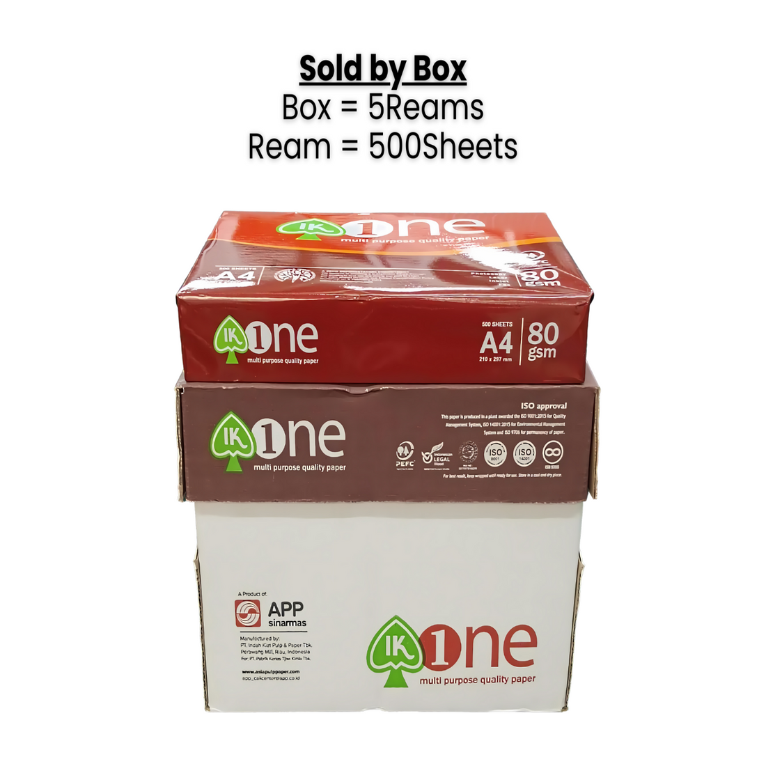 A One Bond Paper 80gsm A4 (5reams) – Paper Cart
