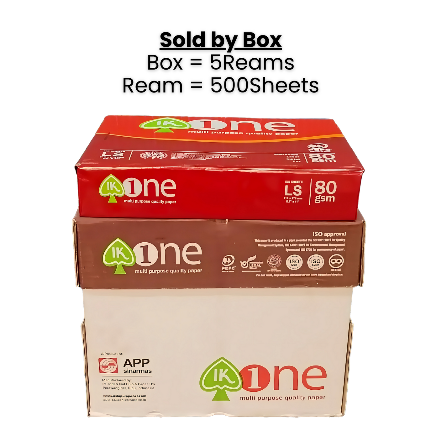 A One Bond Paper 80gsm Short (5reams) – Paper Cart