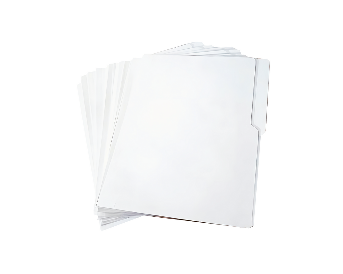 System White Folder Short (500pcs) – Paper Cart