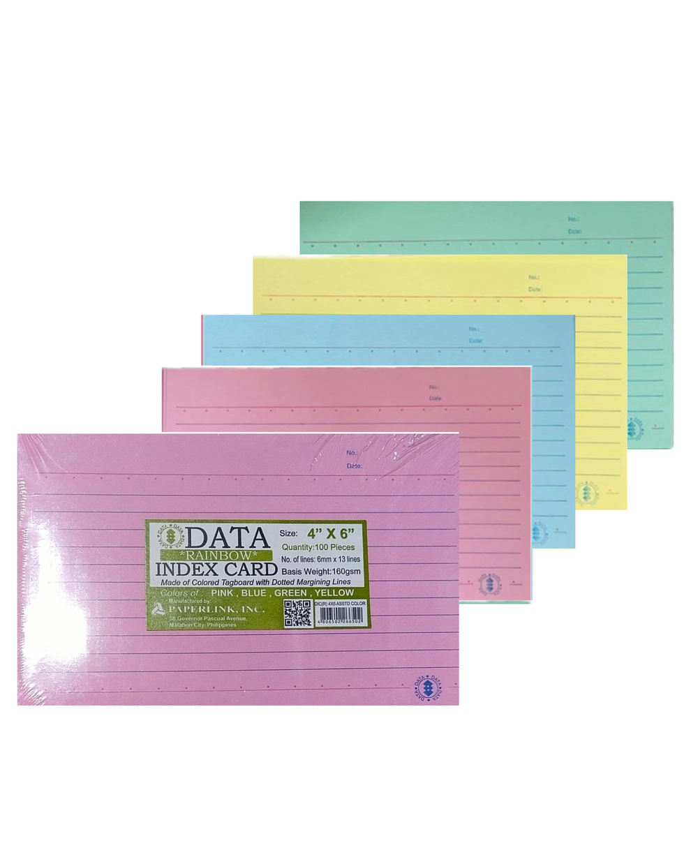 Data Colored Index Card 4x6in | 100pcs – Paper Cart