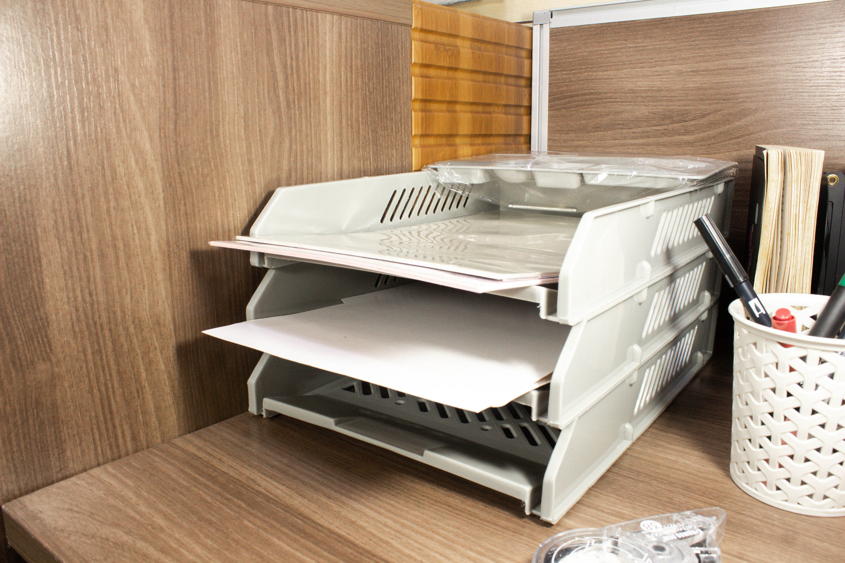 Smart Plastic File Tray with Pen Tray S423 | 3 Layers – Paper Cart