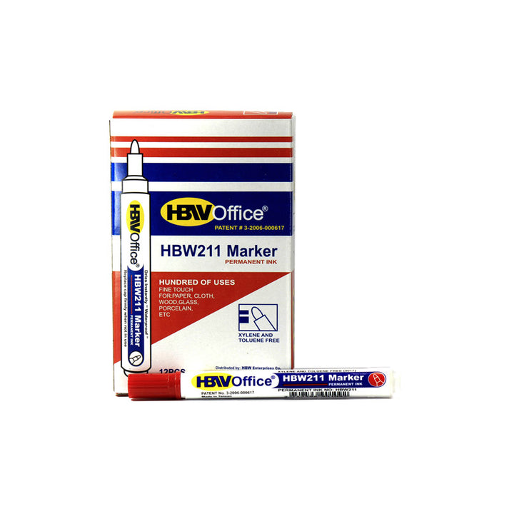 HBW Office Permanent Marker 211 Fine | 12pcs – Paper Cart