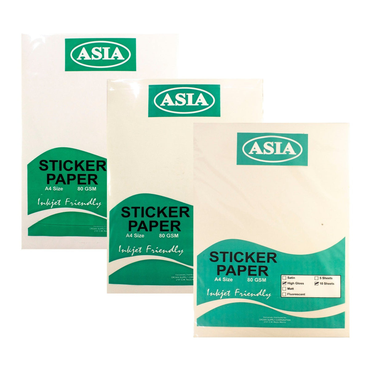 Asia Sticker Paper 80gsm A4 – Paper Cart